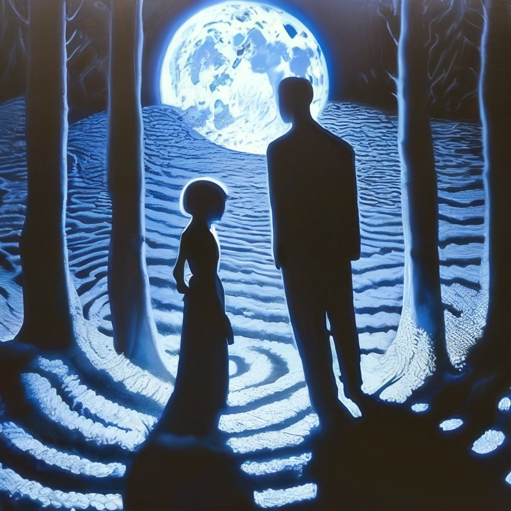 "Shadows in the moonlight..." — image created in Shedevrum