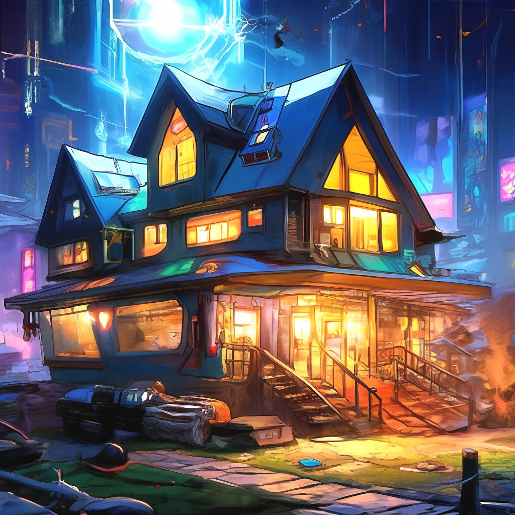 "A house, a cozy warm noisy house." — image created in Shedevrum