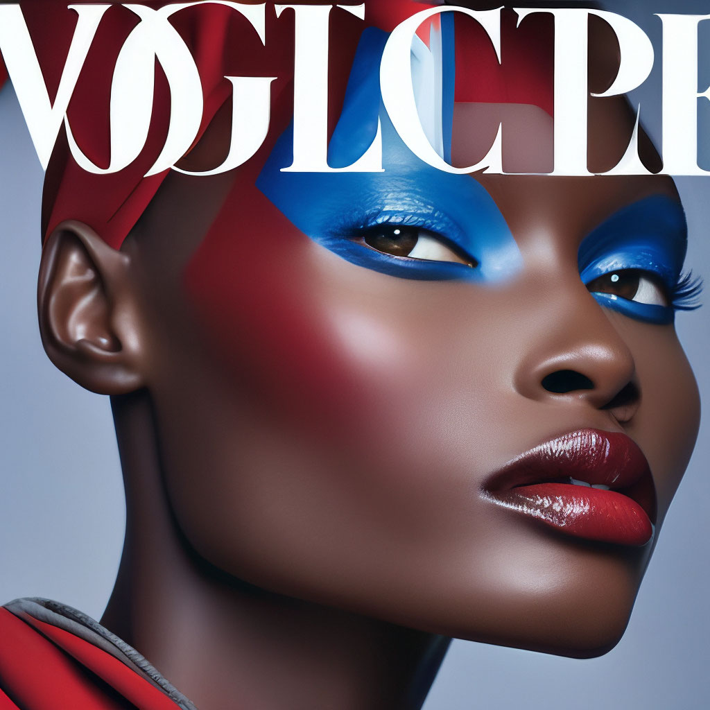 "Vogue magazine, super model on the cover of the magazine, unusual ...