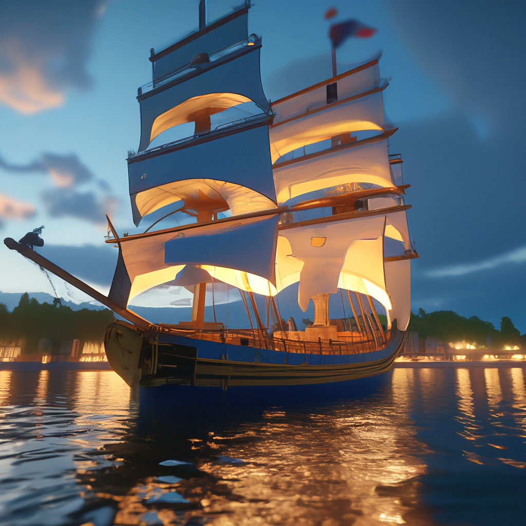 "Sailing ship, beautiful, aesthetically pleasing, professional photo ...