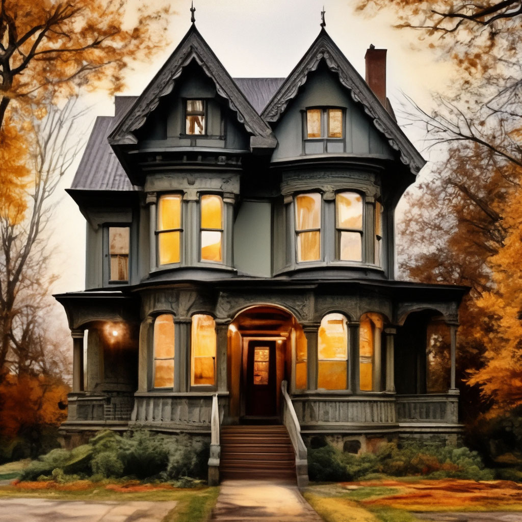 "Daub watercolor, ink, nervously, architecturisto, Victorian ...