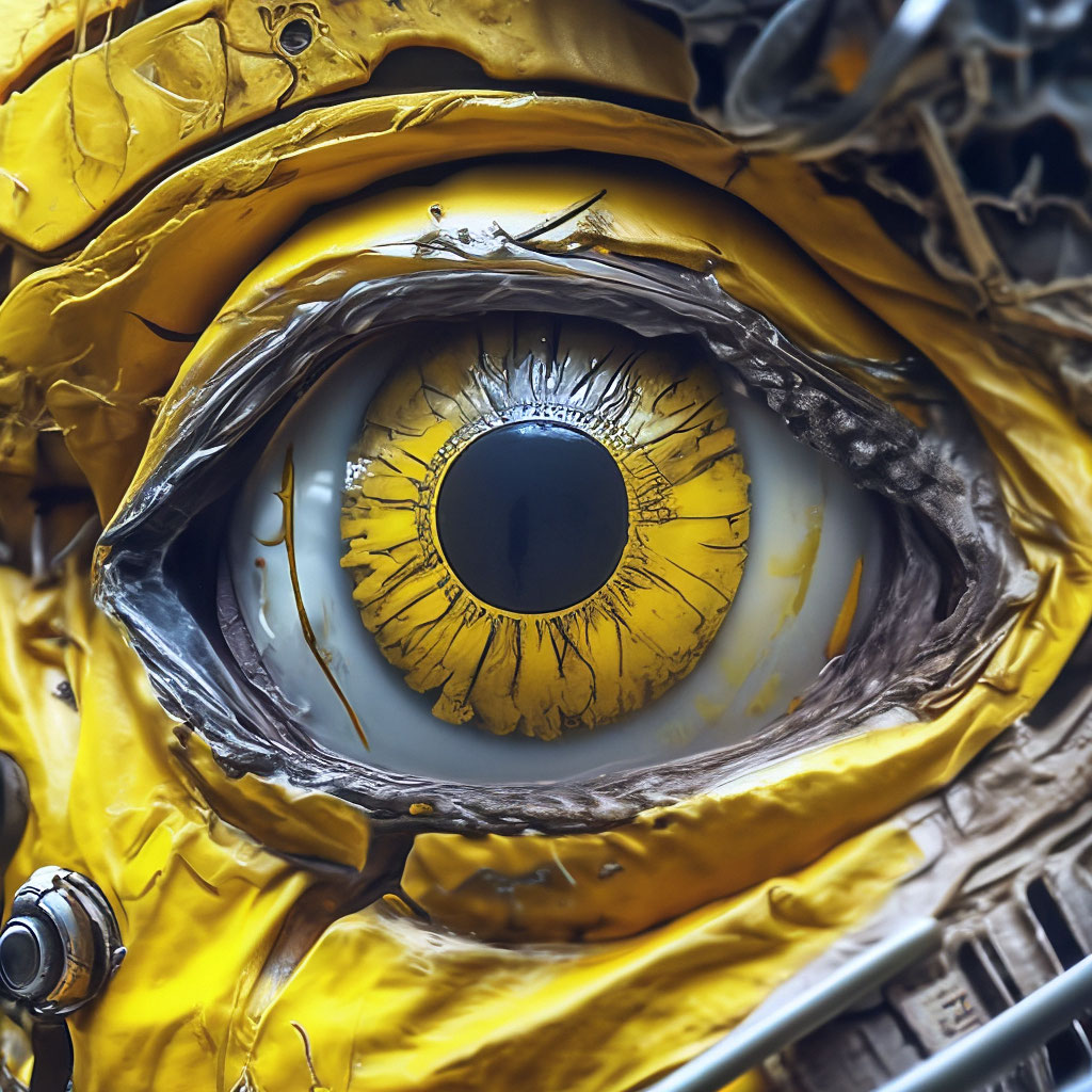 "Yellow mechanical eye, beautiful, realistic, professional photo, 4k ...
