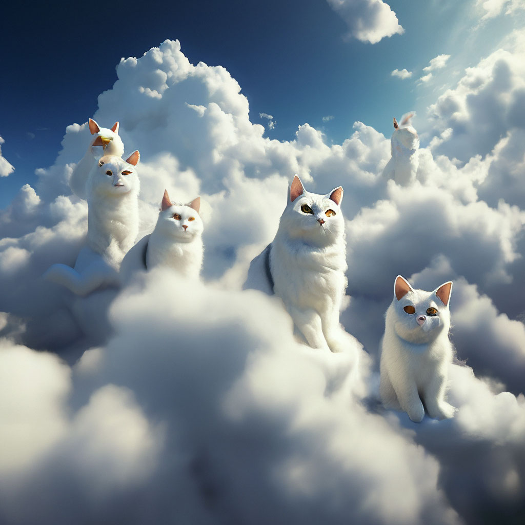 "Clouds in the form of cats" — image created in Shedevrum