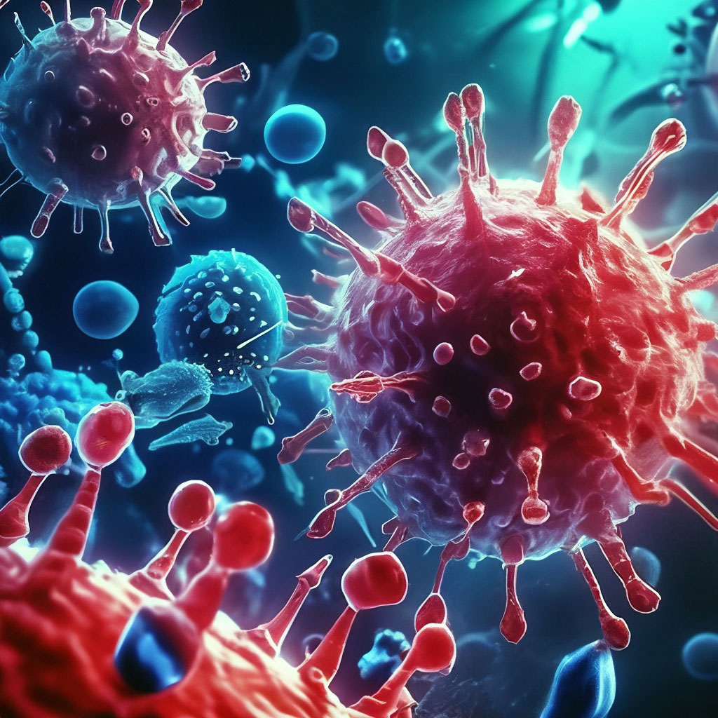 "Viruses against microbes. super realistic, 1,000,000 times ...