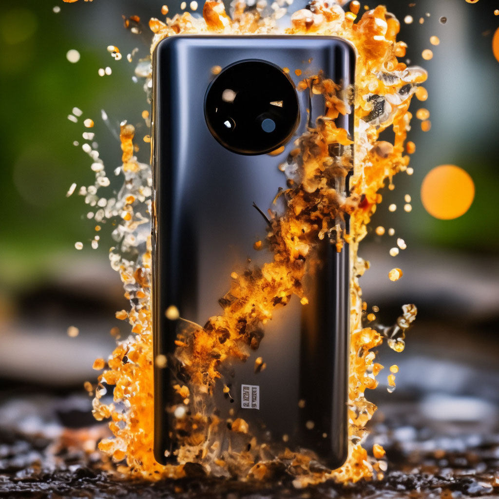 "Poco x3 pro explodes" — image created in Shedevrum