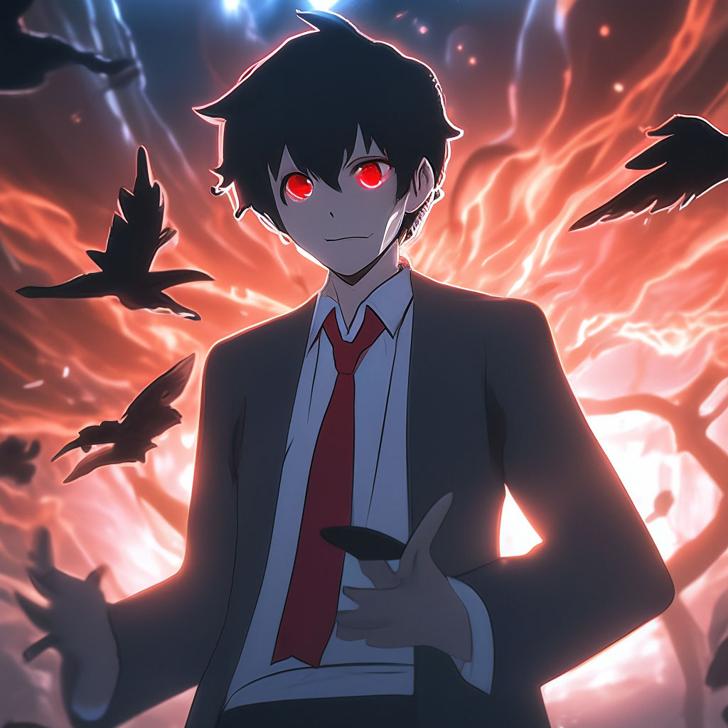 "A ghostly entity scares the journalist very much, red eyes, a black ...