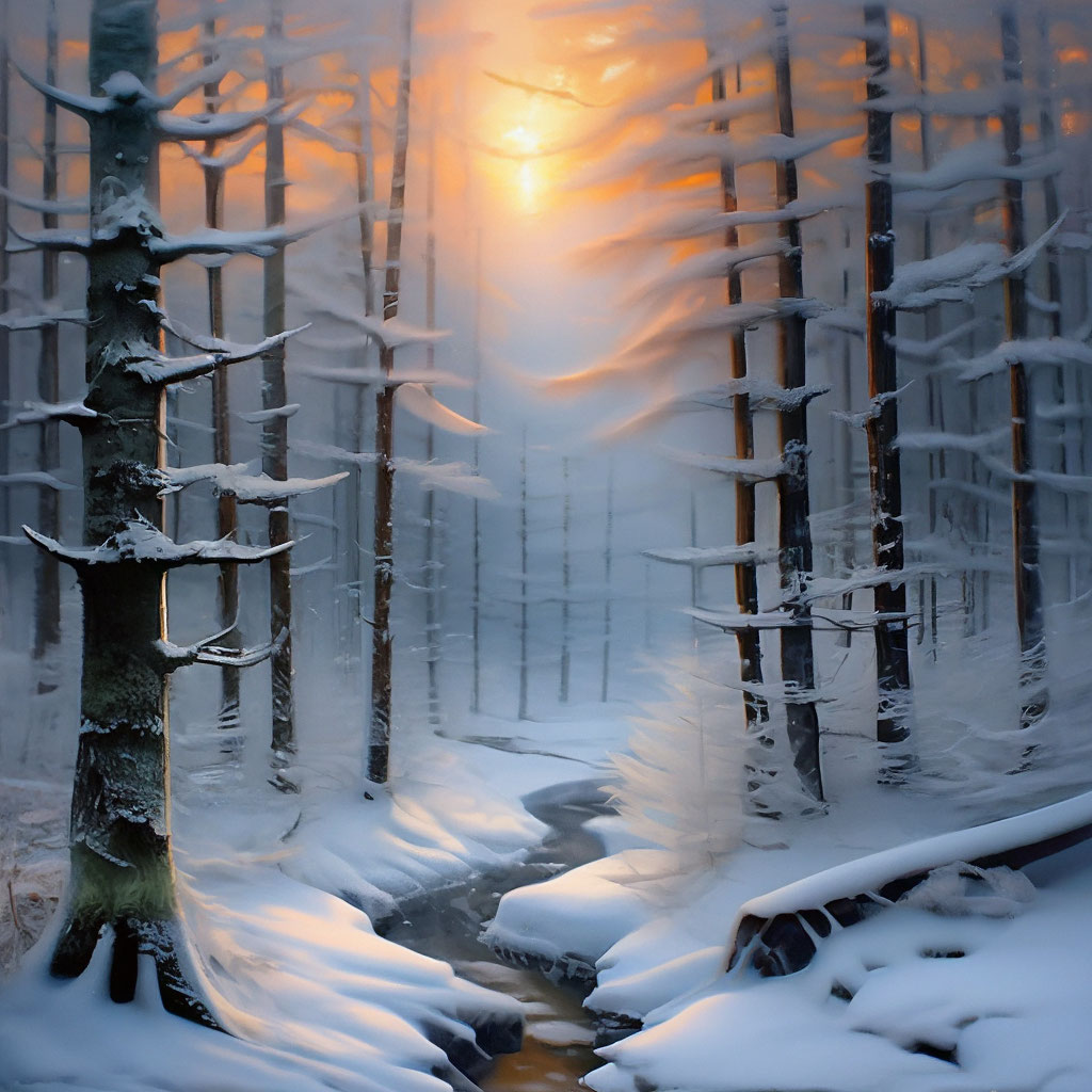 "Winter forest" — image created in Shedevrum