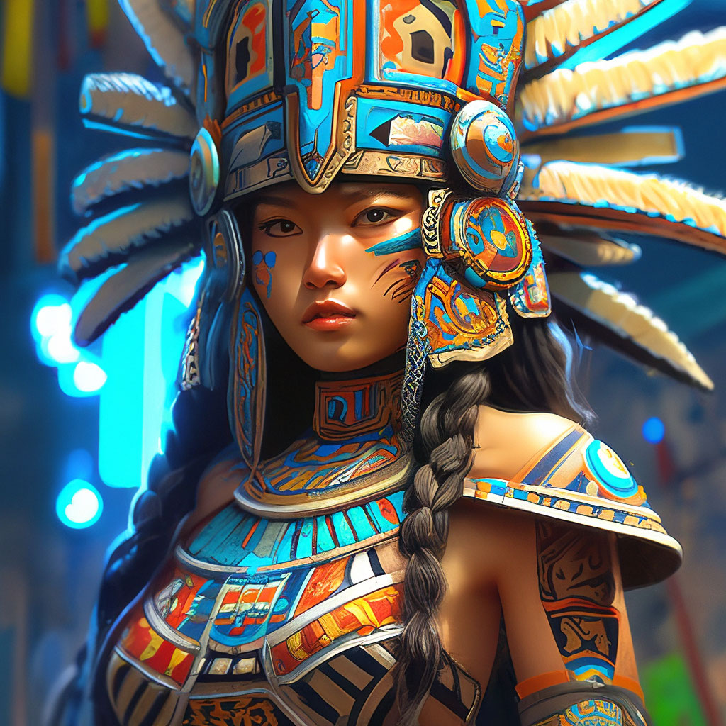 "🤍 detailed character, fashion poster, aztec warriors, aztec style ...