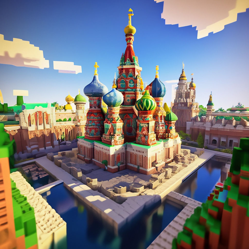 "Russia in the style of Minecraft" — image created in Shedevrum