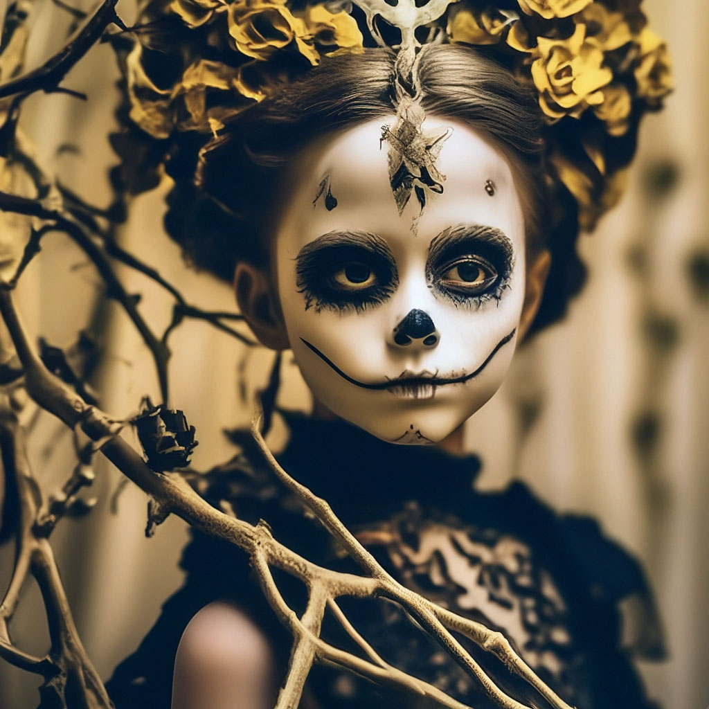 "Portrait of a Goddess of death, the most beautiful child in an elegant ...