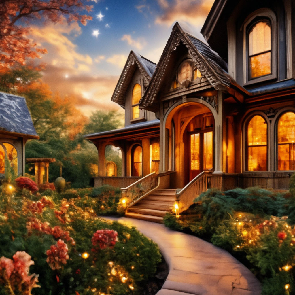 "Doiik in the garden of openwork victorian,spires,frost,milky way ...