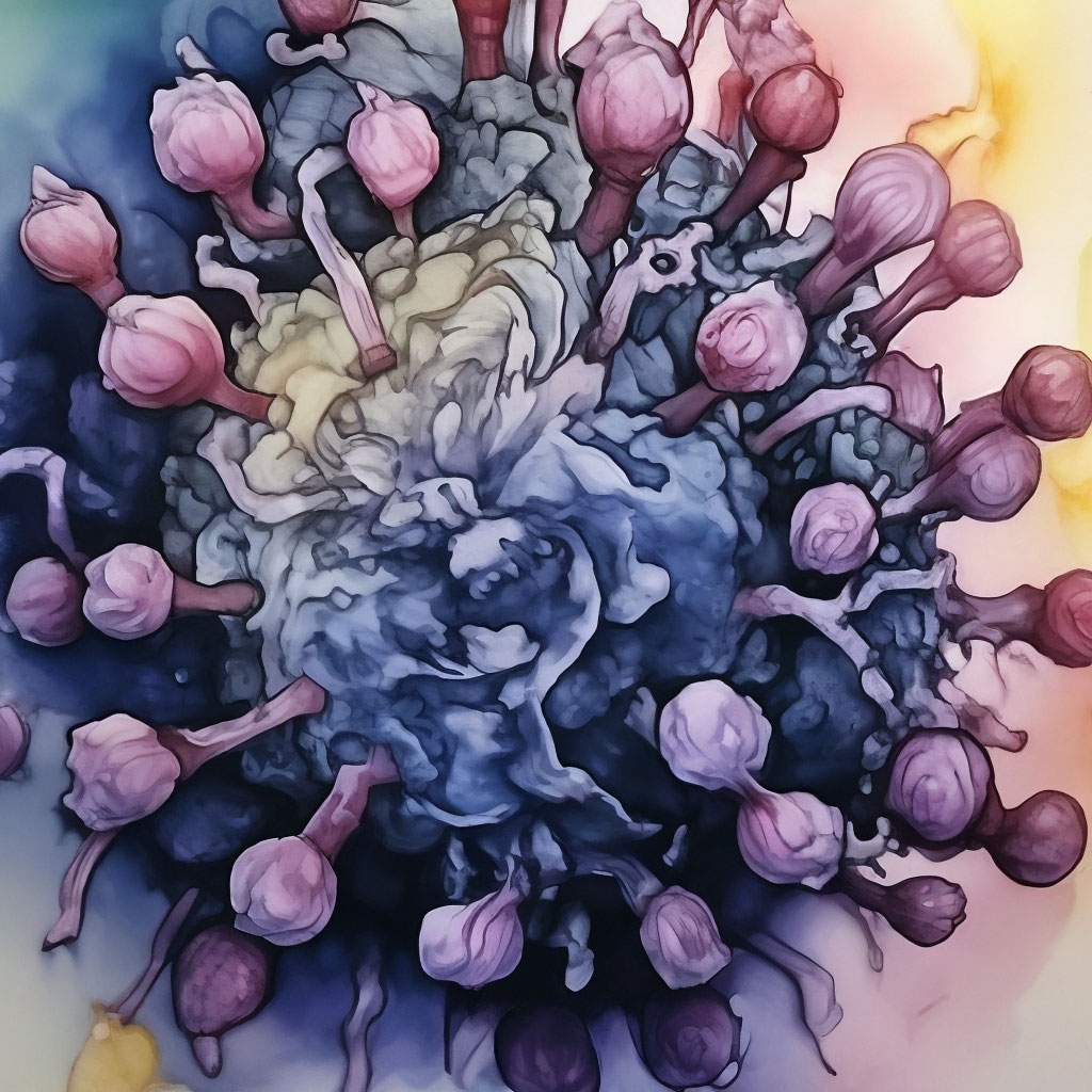 "Bacillus virus, watercolor, mystical, botanical, art, 1:1 4K ...