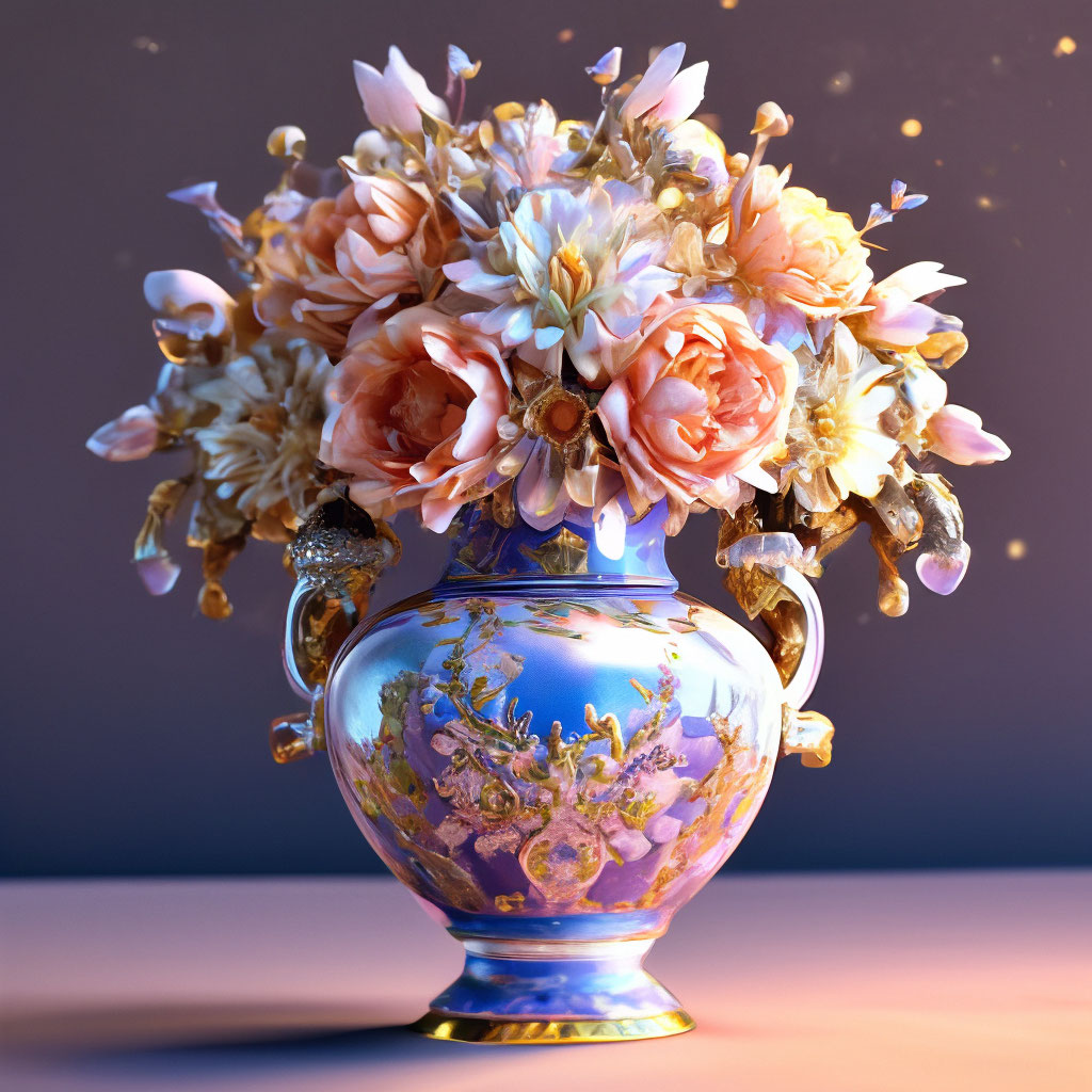 "The finest porcelain vase 3d image: a very magnificent bouquet of ...