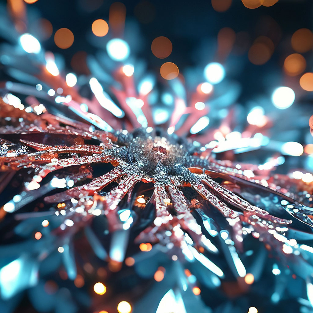 "Snowflake made of glitter, macro photography, interior lighting, high ...