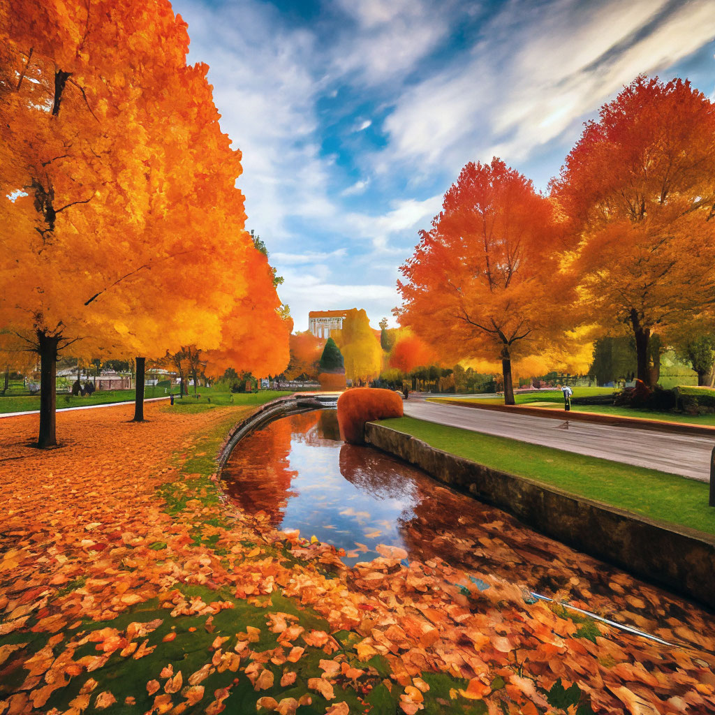 "Autumn so far hot orange" — image created in Shedevrum