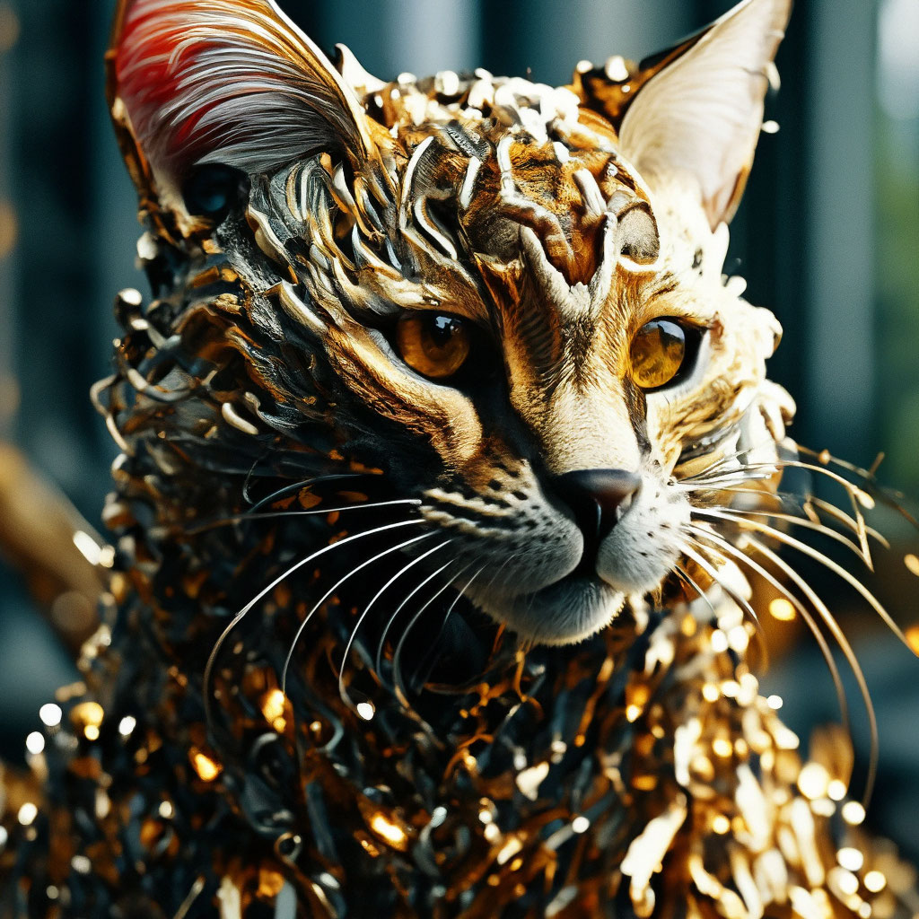 "Symbiosis of a mutant cat high detail 🔥" — image created in Shedevrum