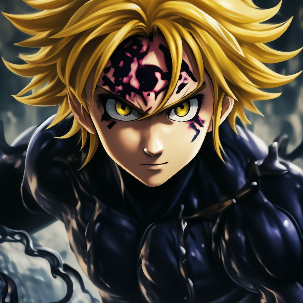 "Venom possessed meliodas" — image created in Shedevrum