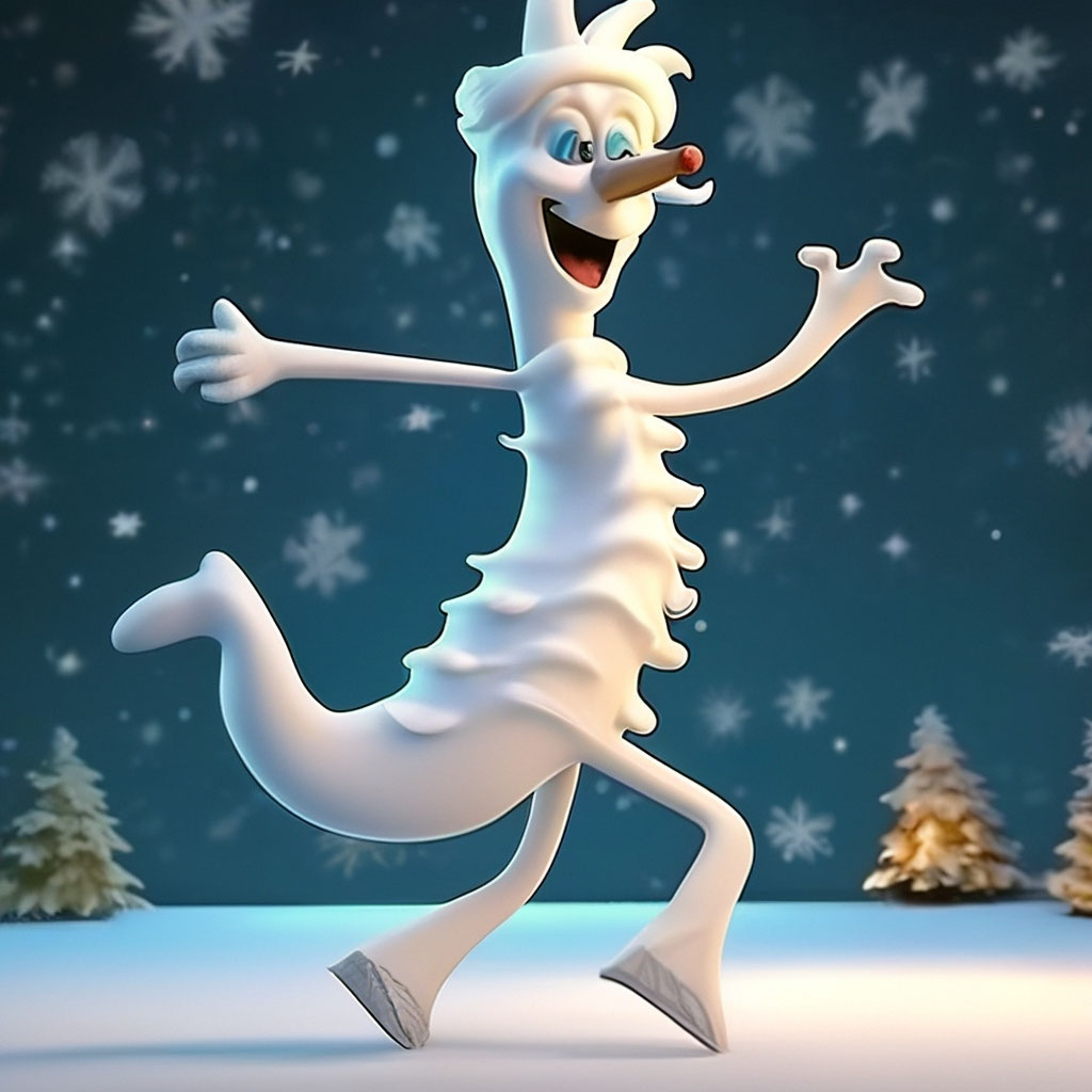 "Cartoonishly funny creep 3d live Christmas tree dancing hilariously ...