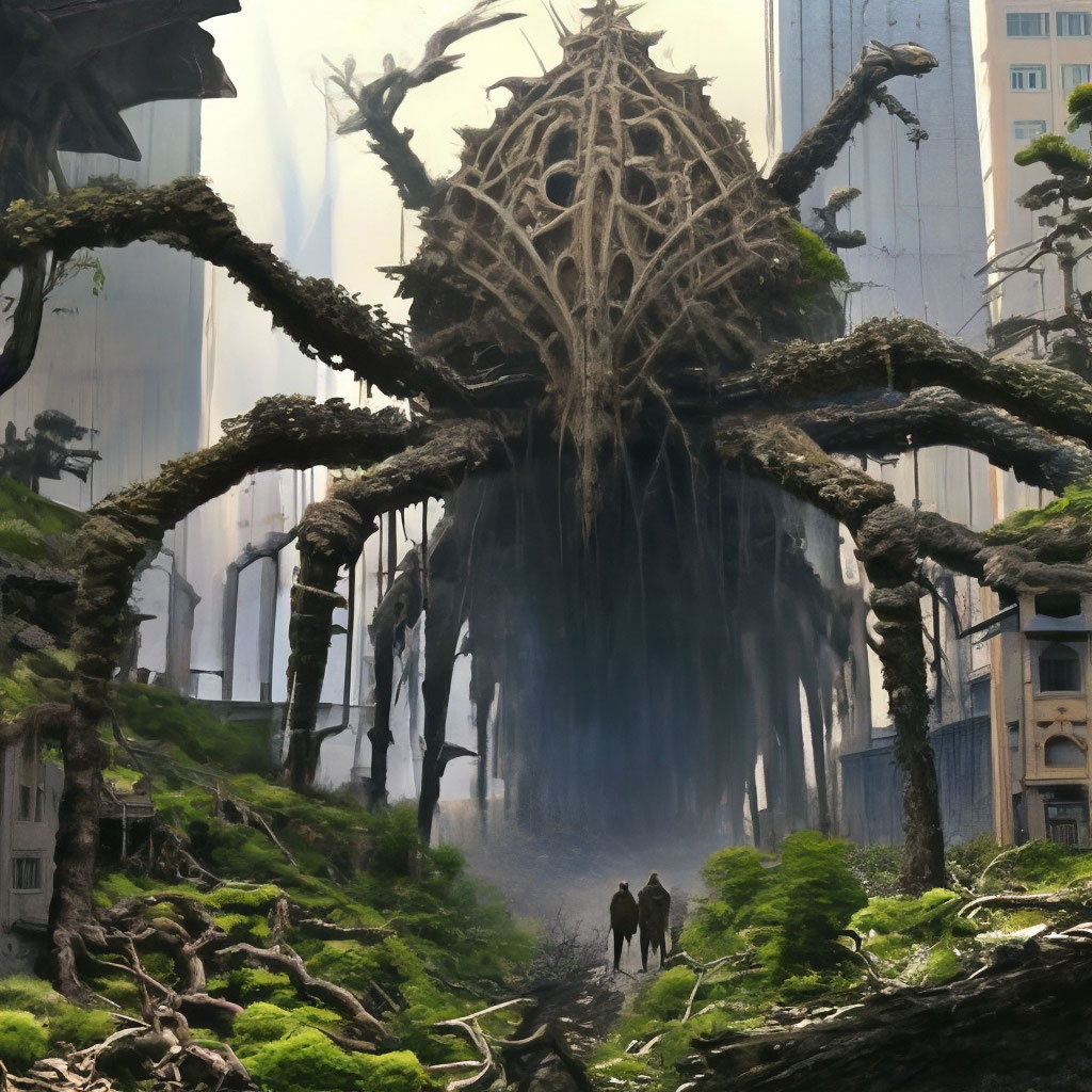 "Entangled in mycelium, the dendroarachnoslone emerges from the ashes ...
