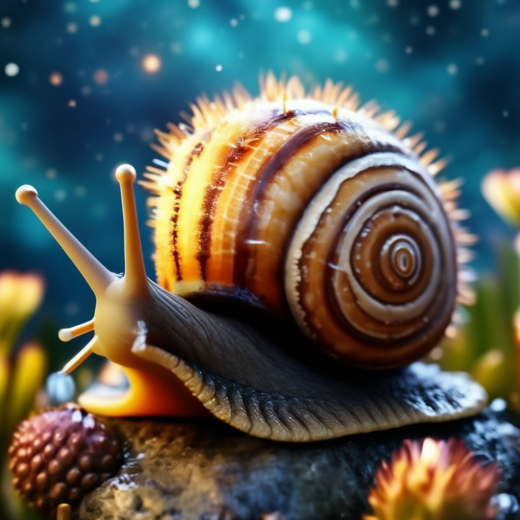 "Funny kind cute mega fluffy hybrid of a snail and a cactus, a ...
