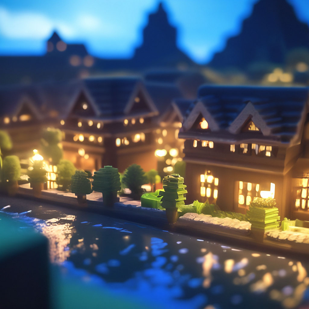 "Minecraft, aesthetically pleasing, beautiful, realistic, close-up ...