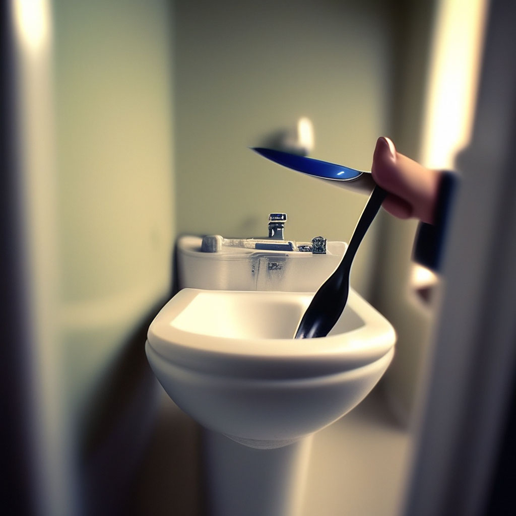 "Cleaning the toilet with a fork" — image created in Shedevrum