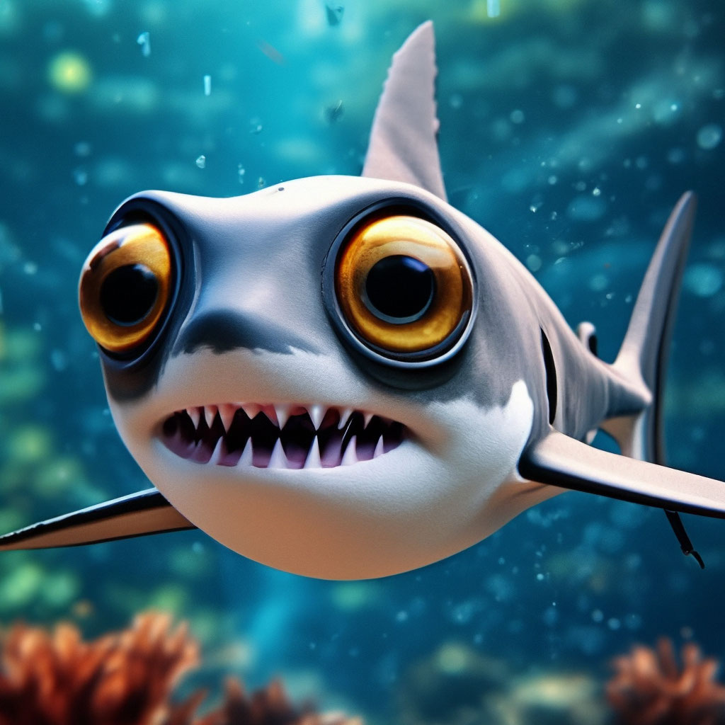 "Beautiful and funny, bug-eyed fish shark, 64k, high resolution, high ...