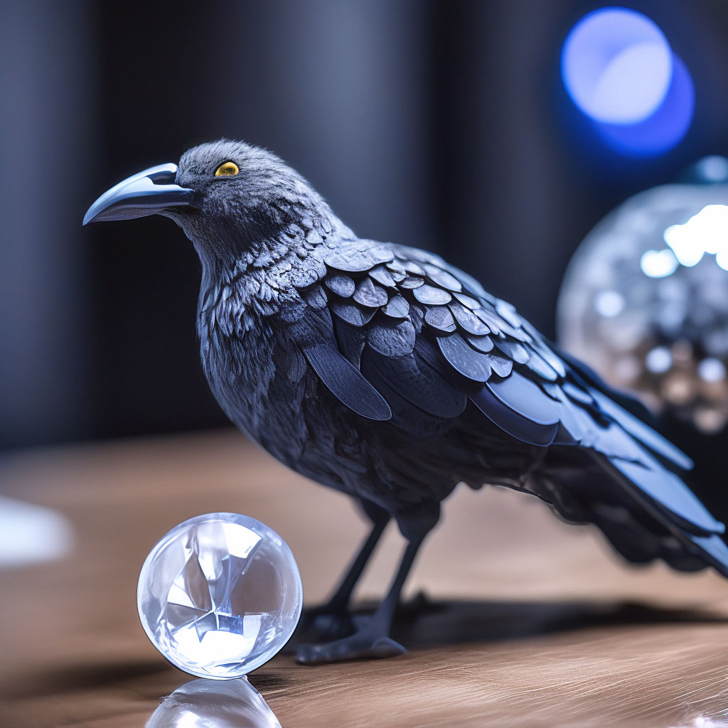 "Plasticine crow, aesthetically pleasing, beautiful, hyper realistic ...