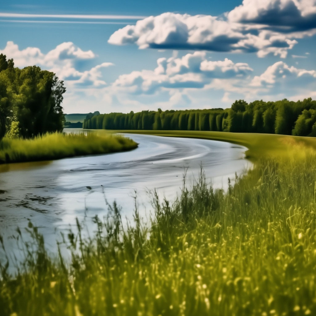 "The river is wide... beautiful panorama of the riverbank, landscape ...