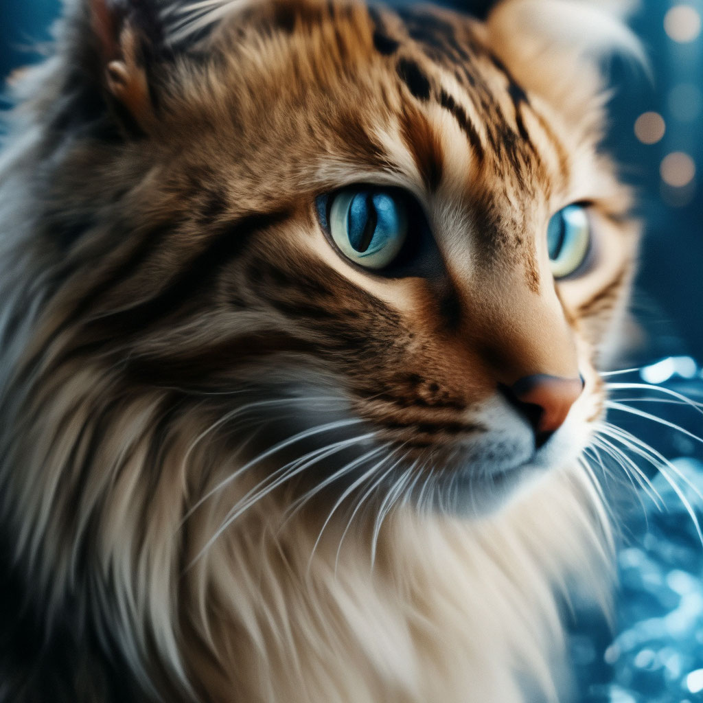 "Cat and cat,icy eyes sparkling with flames, realistic,beautiful ...