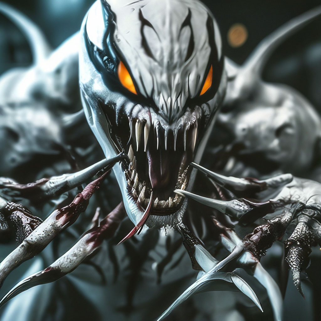 "Antivenom, white venom, marvel, claws, fangs, horror, dark ...