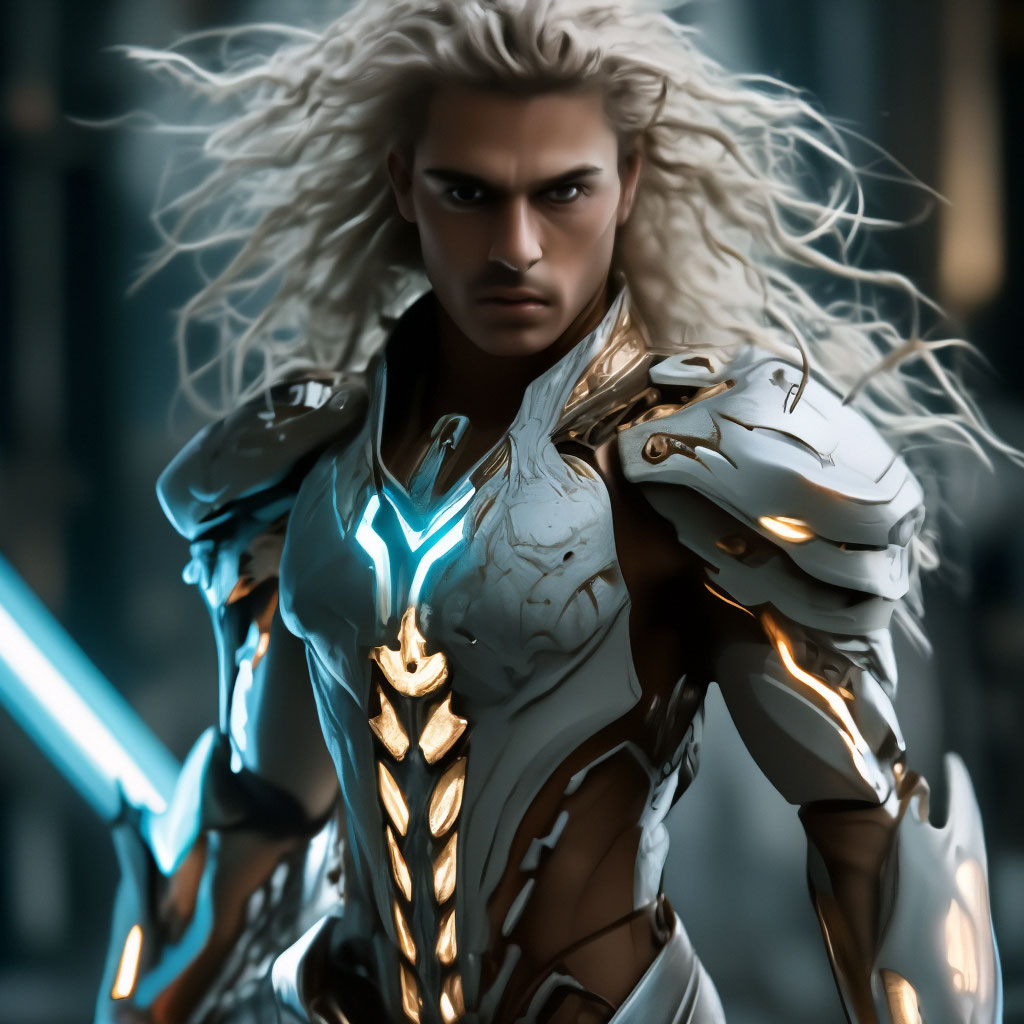 "Air elemental warrior" — image created in Shedevrum