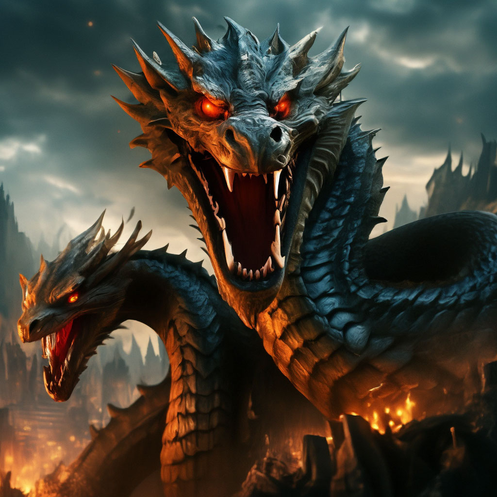 "The serpent gorynych from Russian mythology" — image created in Shedevrum