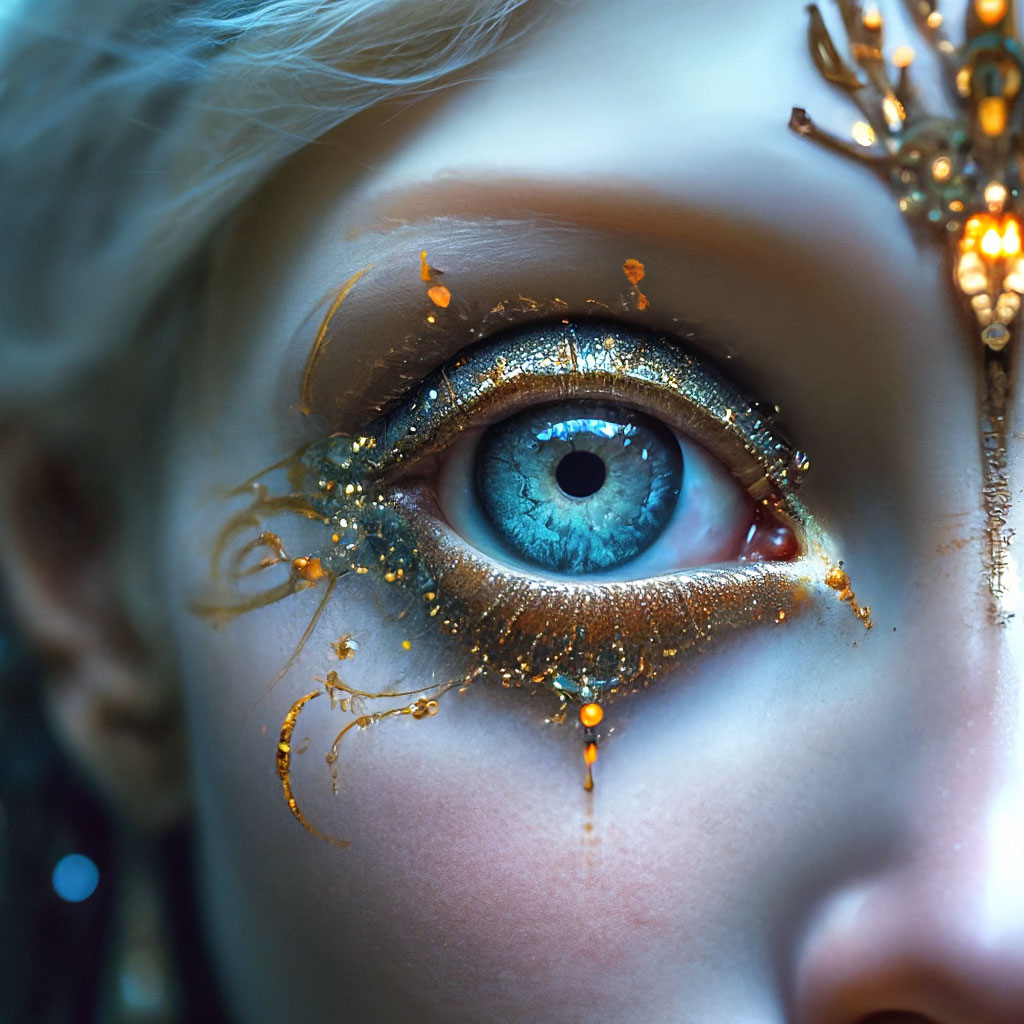 "Elf with huge eyes, not the usual eye color, in symbiosis with magical ...