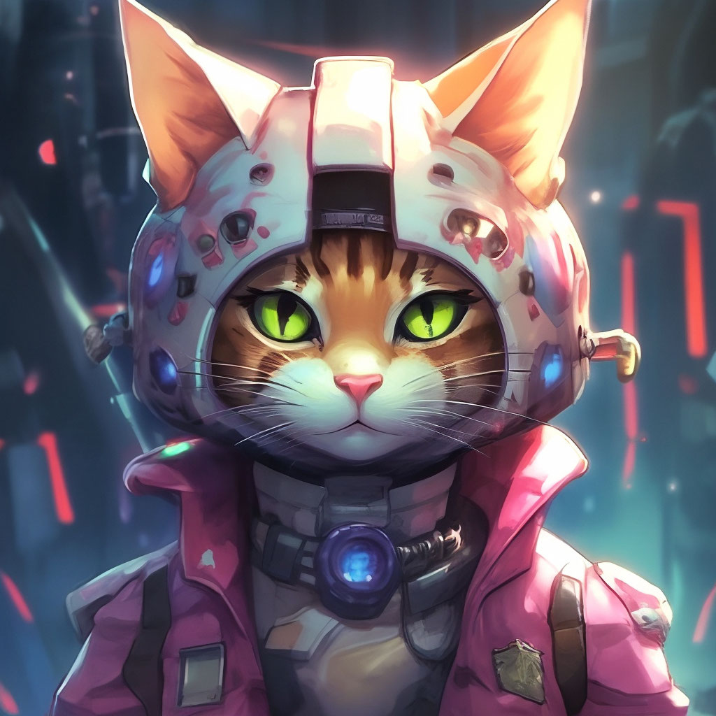 "Anthropomorphic mutant cat,anime" — image created in Shedevrum