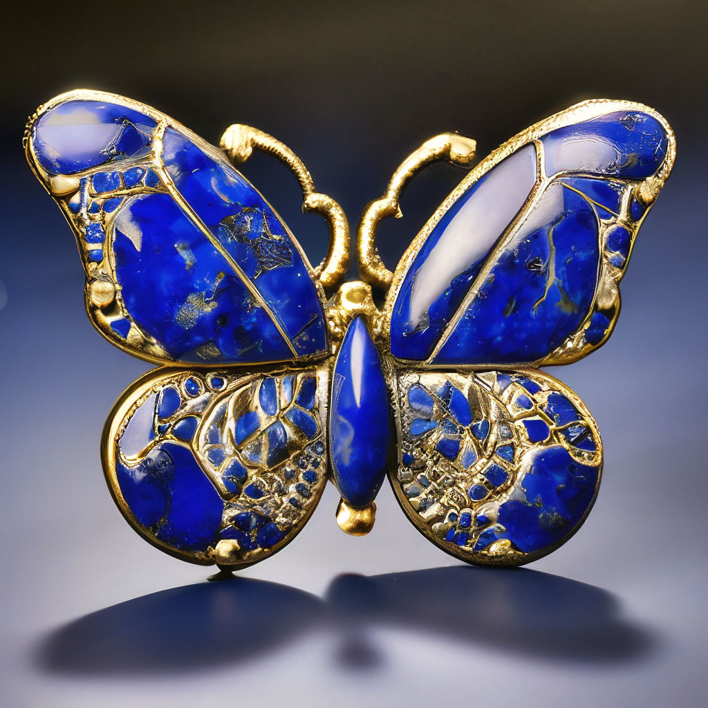 "Beautiful lapis lazuli butterfly" — image created in Shedevrum
