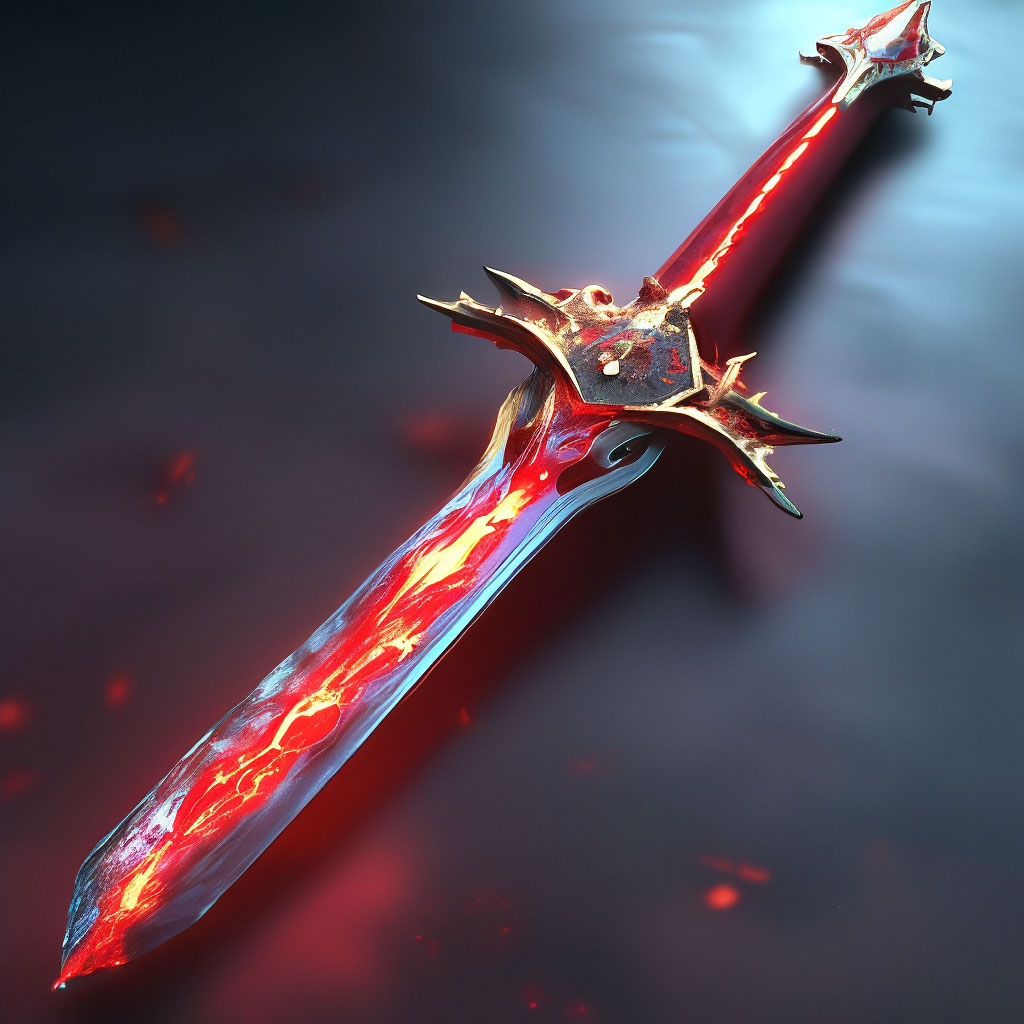 "Infernus, the sword, the blade is made of fire, and the hilt of the ...