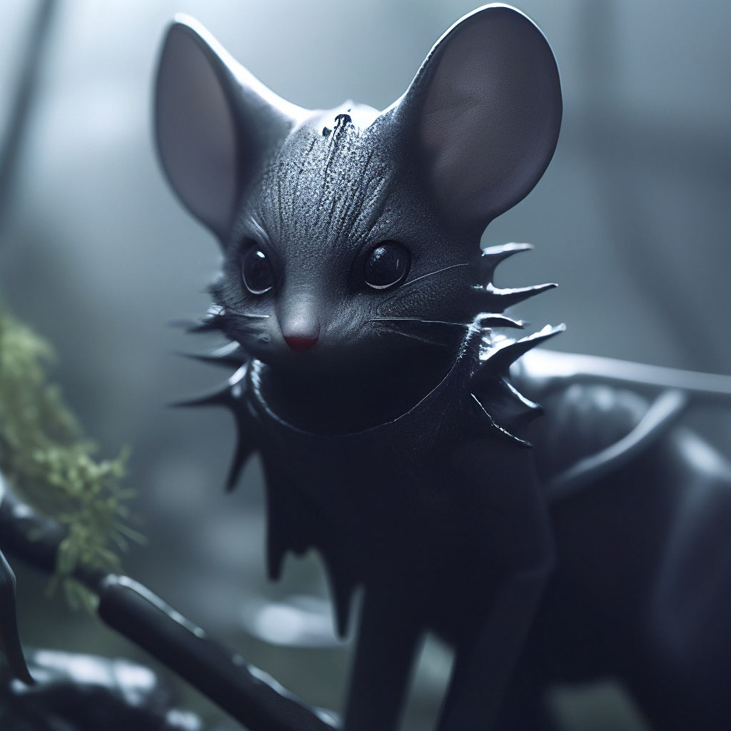"Mouse 🐁 - vampire cat" — image created in Shedevrum