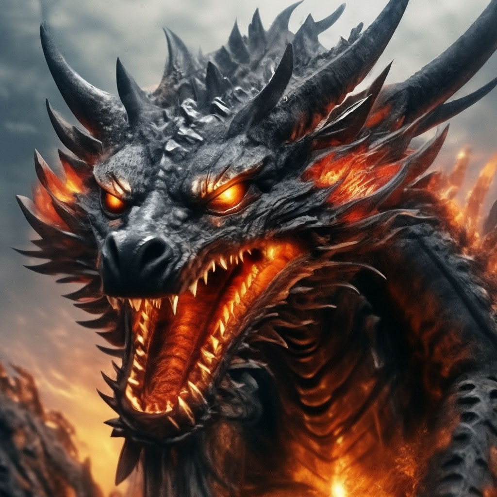 "Ancient iron dragon from china, ultra-realistic, ultra-large eyes ...