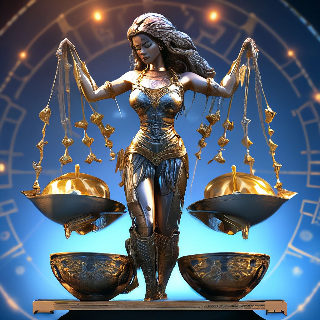 "Zodiac sign LIBRA, a girl in the form of scales, a rocker on her ...