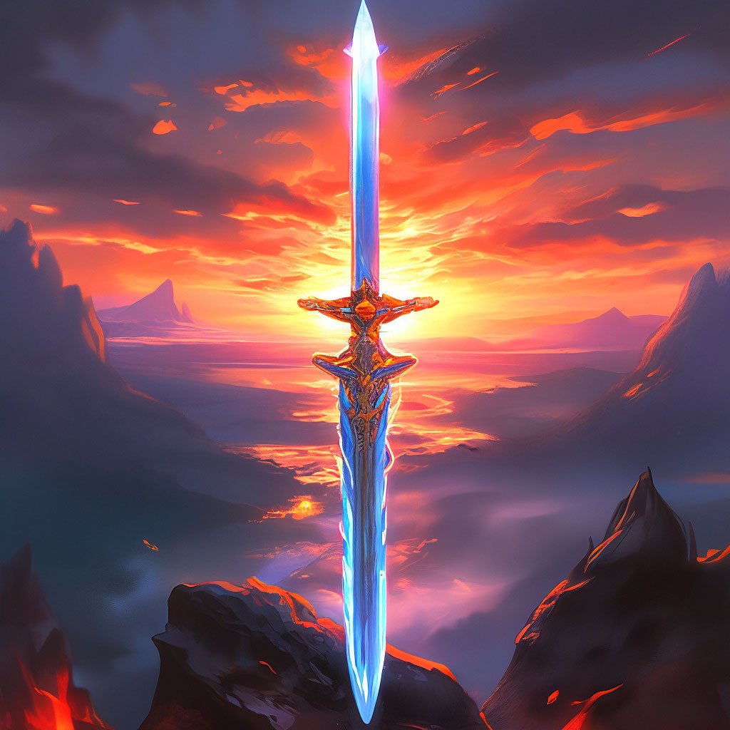 "The Sword of Dawn" — image created in Shedevrum