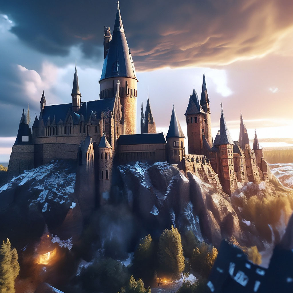 "Hogwarts., beautiful, aesthetically pleasing, realistic, close-up ...