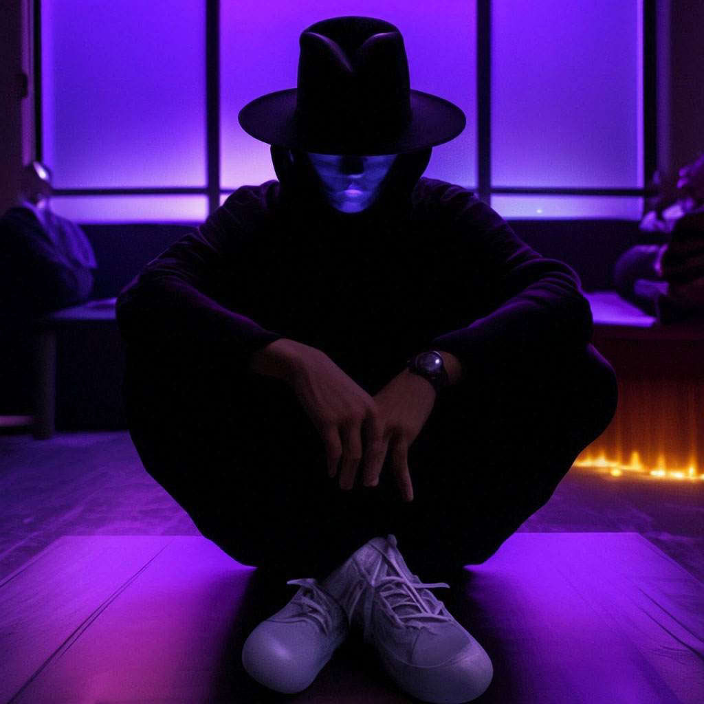 ""Jack" A guy who has a faceless starry cosmic head in dark blue, no ...