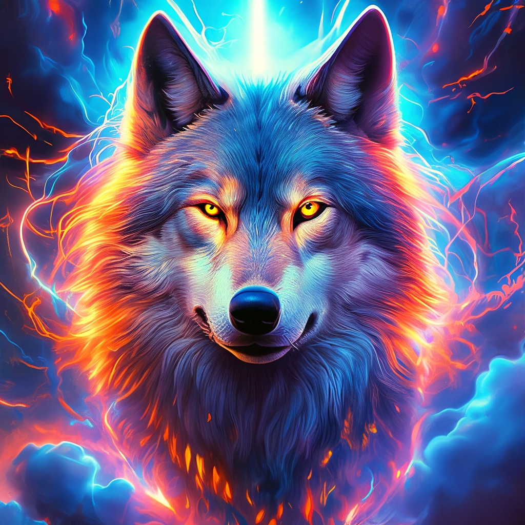 "Energy Wolf" — image created in Shedevrum
