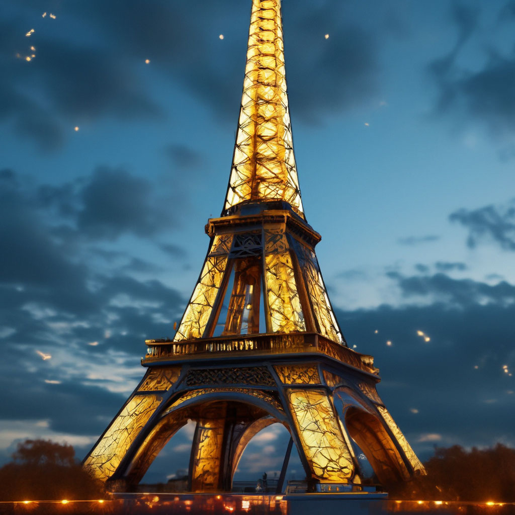 "Eiffel Tower in futuristic style, cybernetics, beautiful, realistic ...