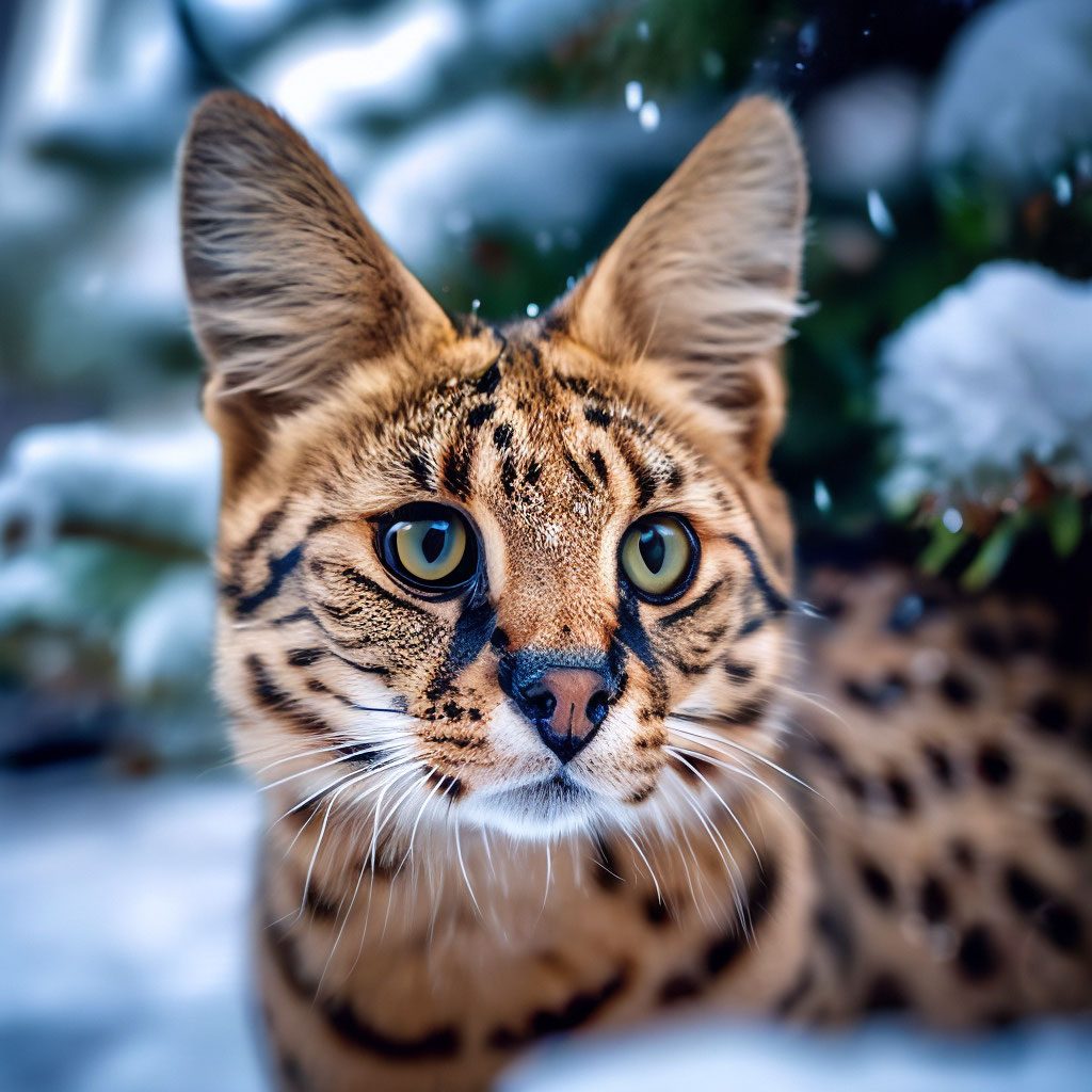"The cat serval,professional photo,15mm,f/2.8,1/500s,iso2000,bottom-up ...