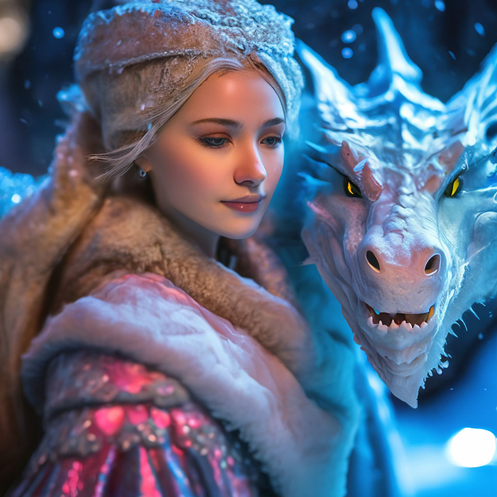 "A dragon in the clothes of a snow maiden.beautiful, fabulous focus on ...