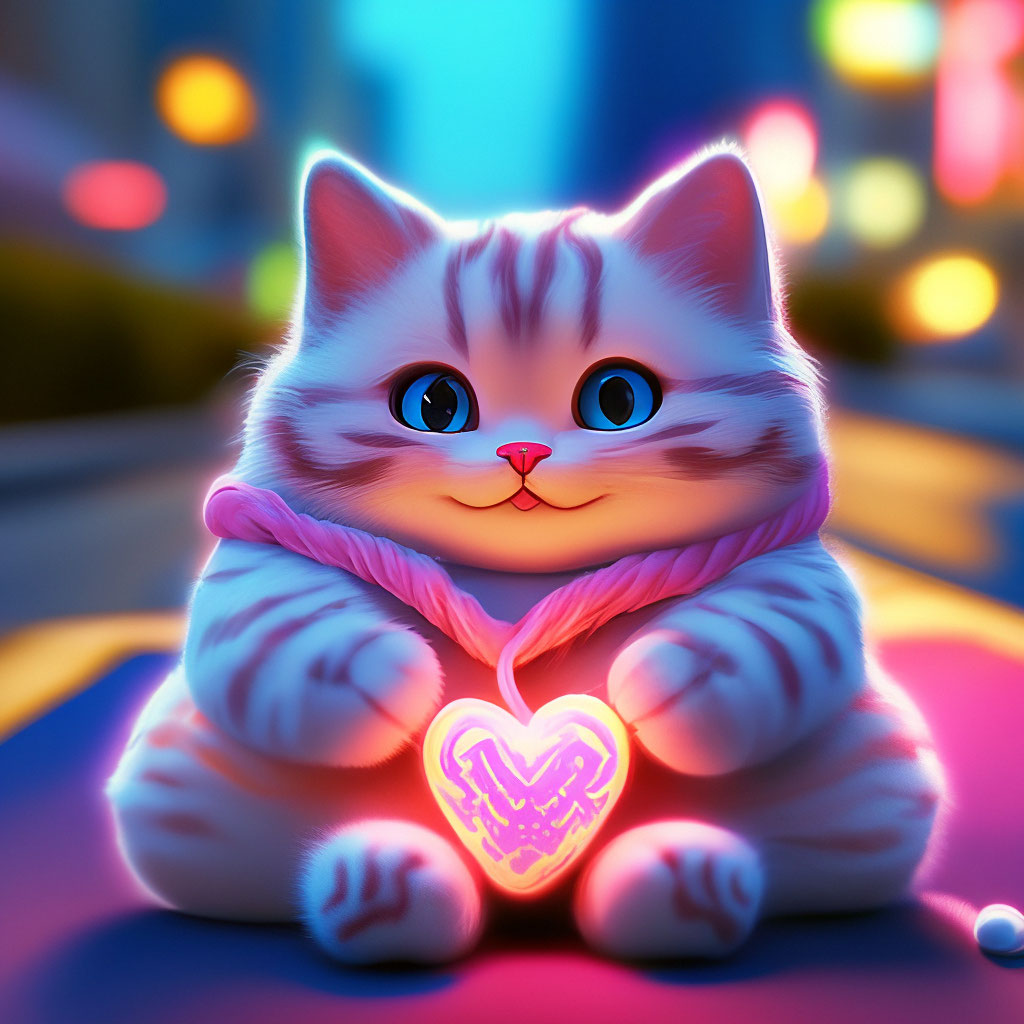 "The Austrian plump cat of the Himmi breed is sitting on the road of a ...