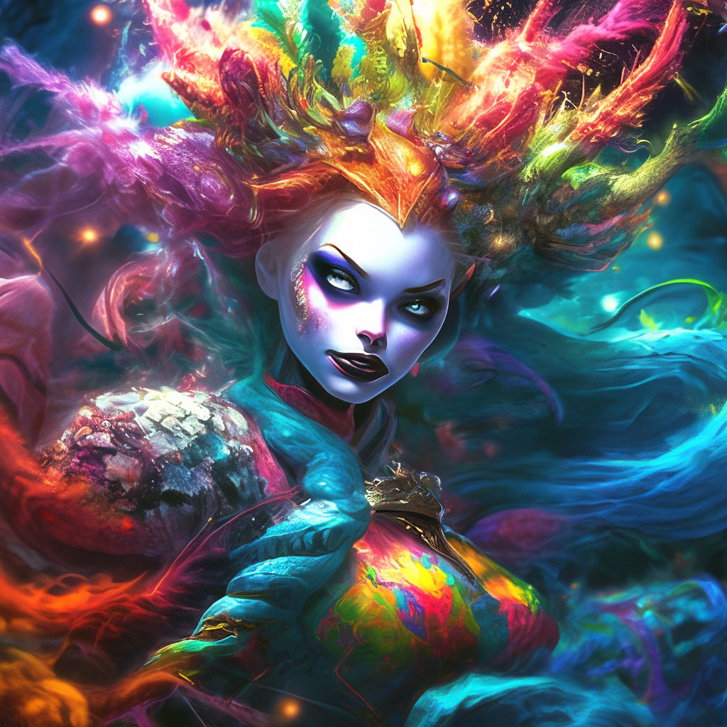 "Harley Quinn Horror bent like a cat, fantastic plants, mysticism, epic ...