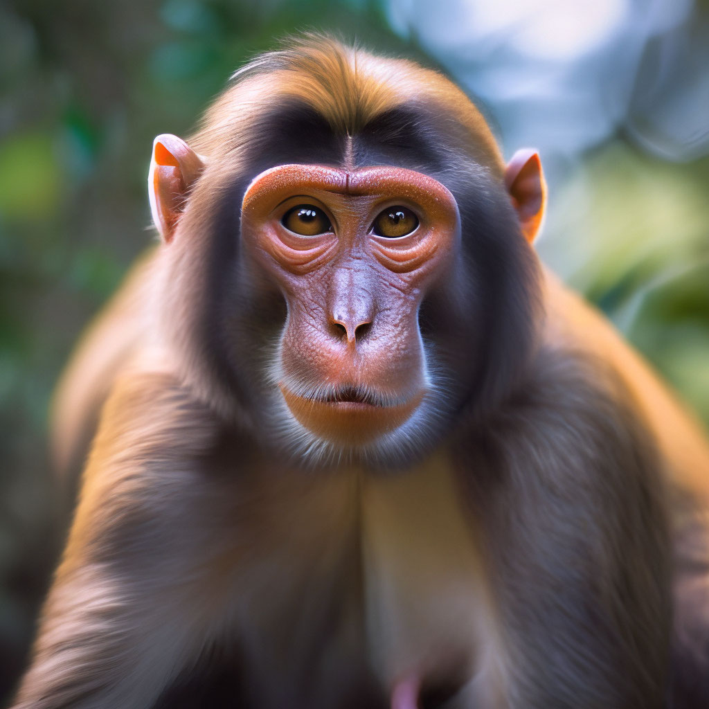 "A common macaque" — image created in Shedevrum